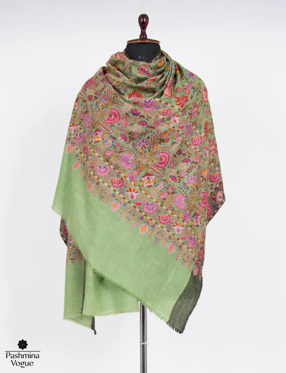 Green Goddess Jamawar Pashmina Shawl - Pashmina Vogue™
